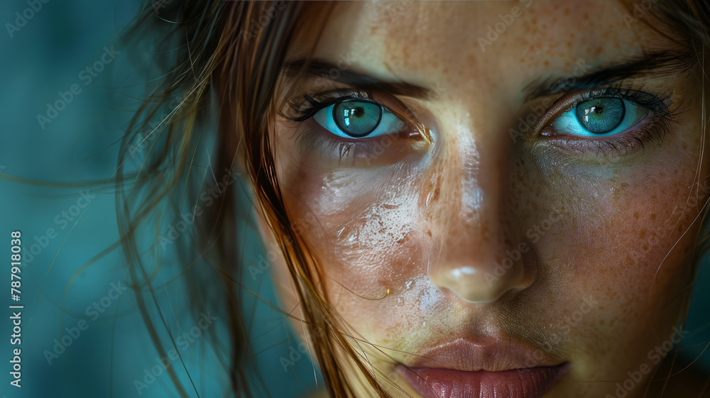 sad scared woman with big bruise under eye because of being beaten look ...