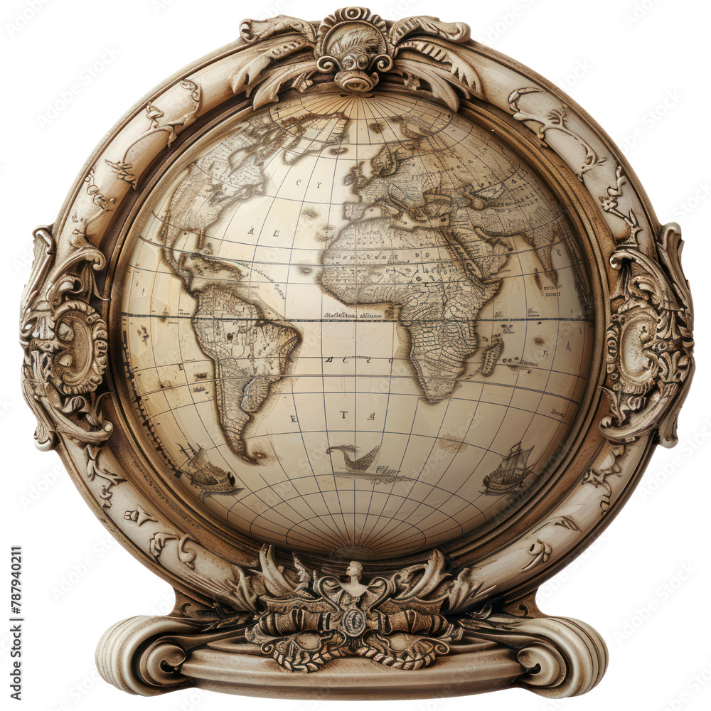 Maps of Rococo Art isolated on transparent png. Stock Photo | Adobe Stock
