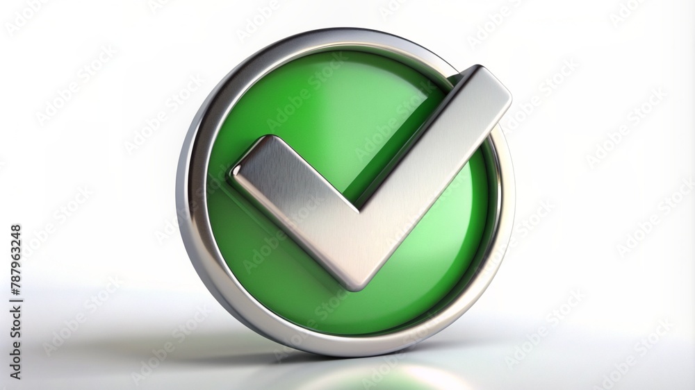 This photo of a green checkmark on a white background is ideal for use ...