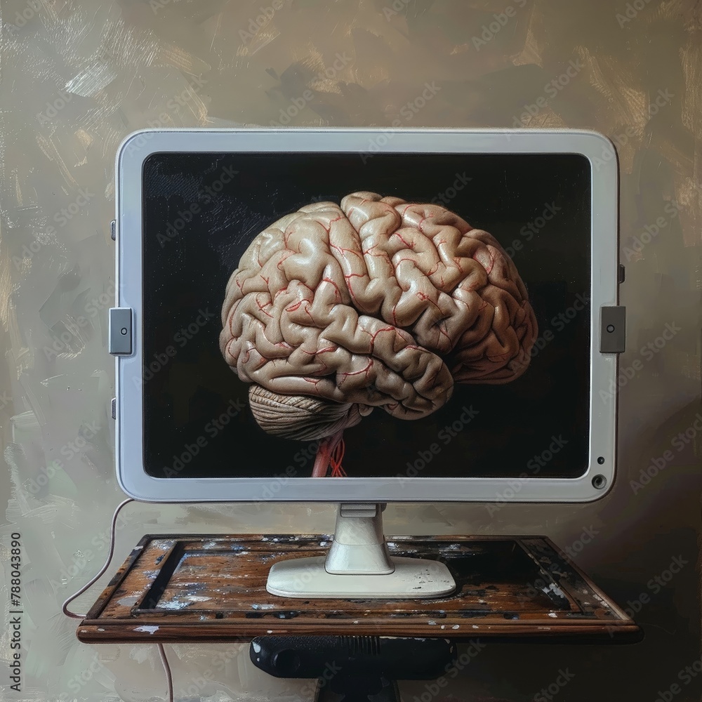 Internet device displaying The Eaten Brain, with a muted color palette ...