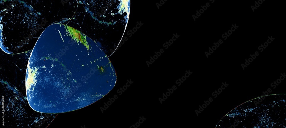 Modern, artistic wallpaper of earth planet and cosmos. Bizarre version ...