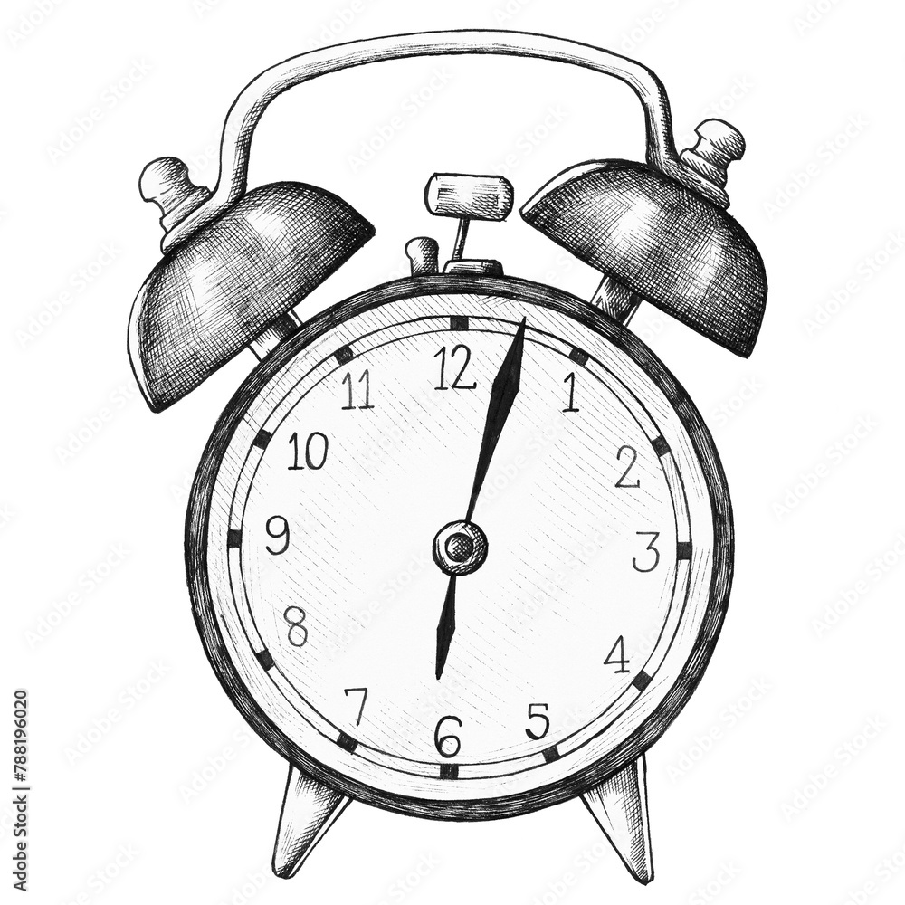 Vintage clock drawing clipart png Stock Illustration | Adobe Stock
