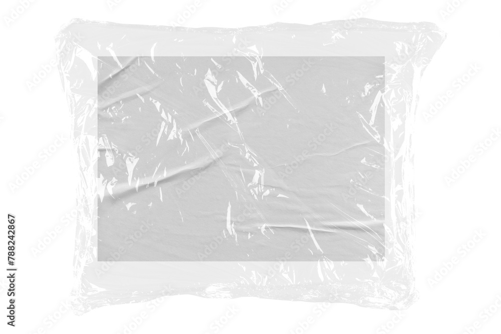 Blank paper png plastic packaging sticker, transparent background Stock ...