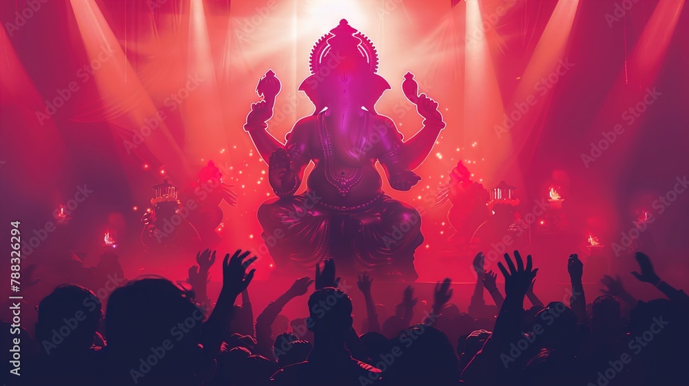 illustration of Lord Ganpati background for Ganesh Chaturthi Stock ...