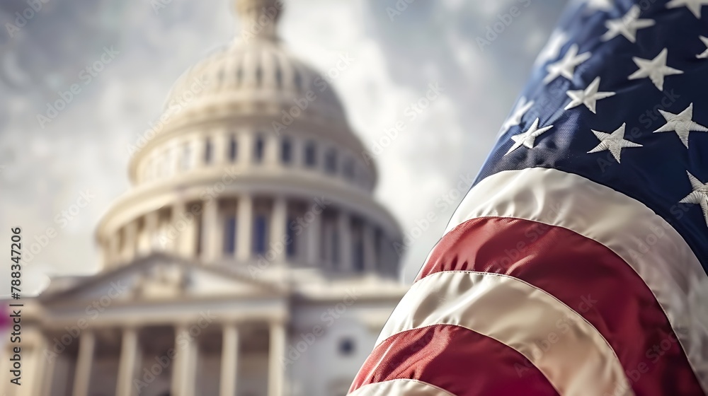 Iconic American Government Architecture with Patriotic Symbolism Stock ...