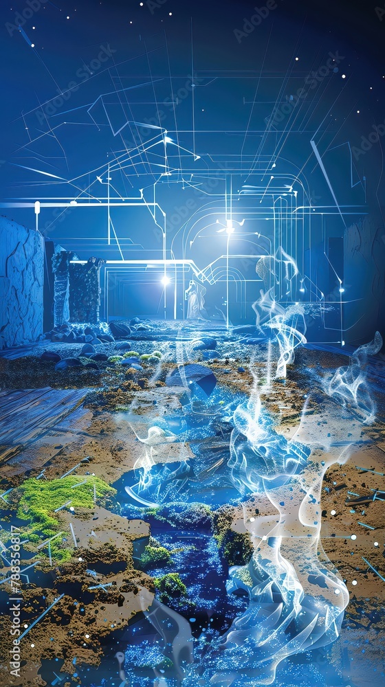 At a theme park haunted house, a closeup of a scene depicted hell s ...