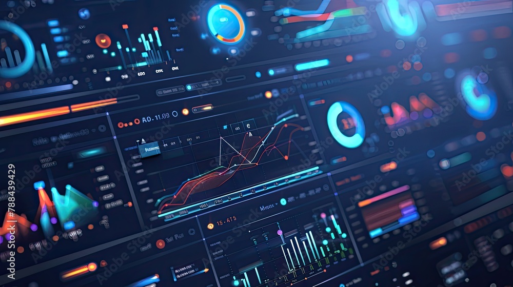 Data visualization dashboard displaying real time information and ...