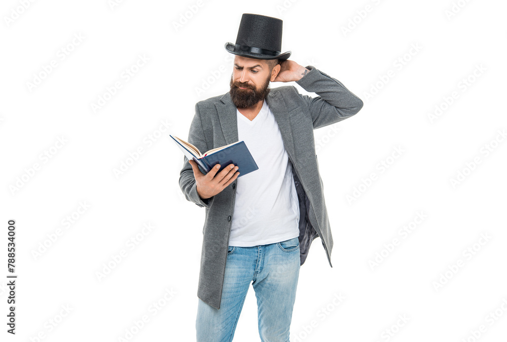 Man teacher study educational book. Teachers day. Back to school ...