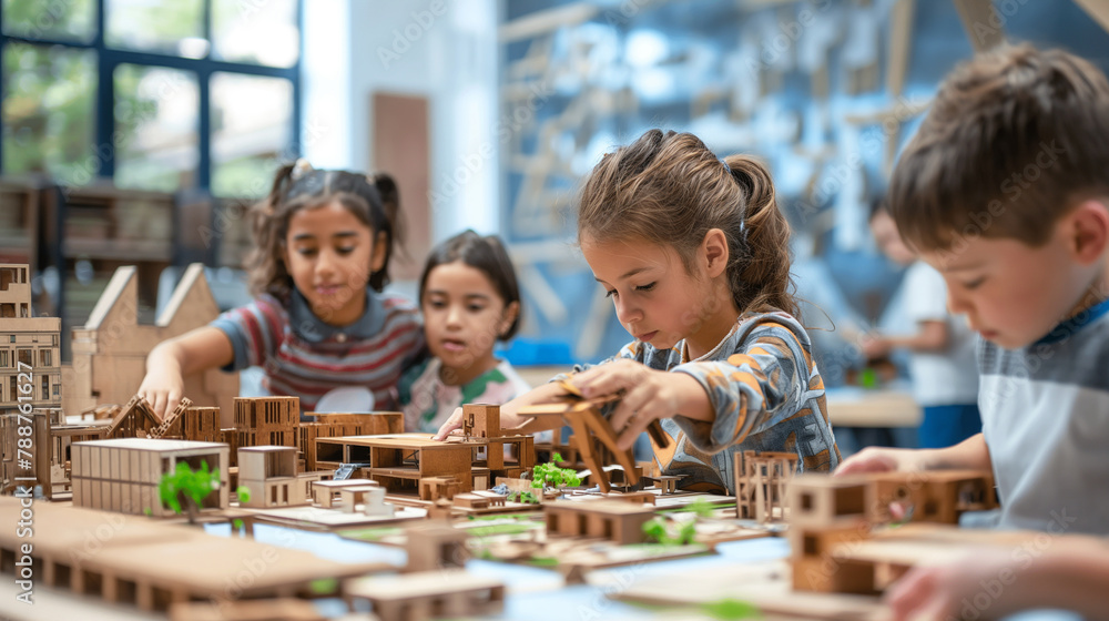 Children learning about architecture and engineering through hands-on ...