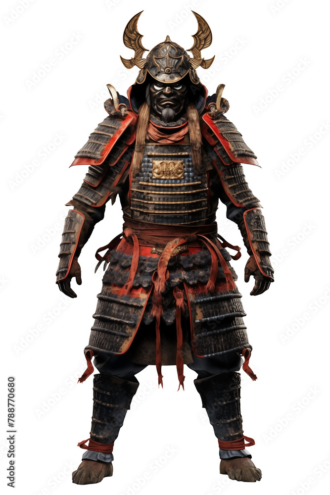 full body Daimyo samurai PNG Japan ninja Warrior isolated on white and ...
