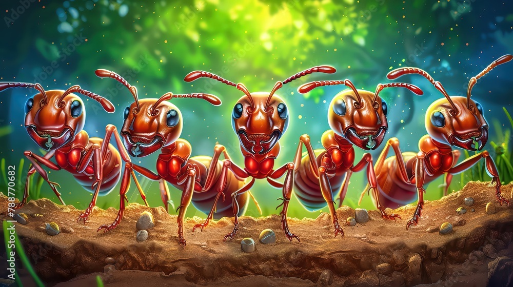 A colony of ants operates a thriving construction company, their ...