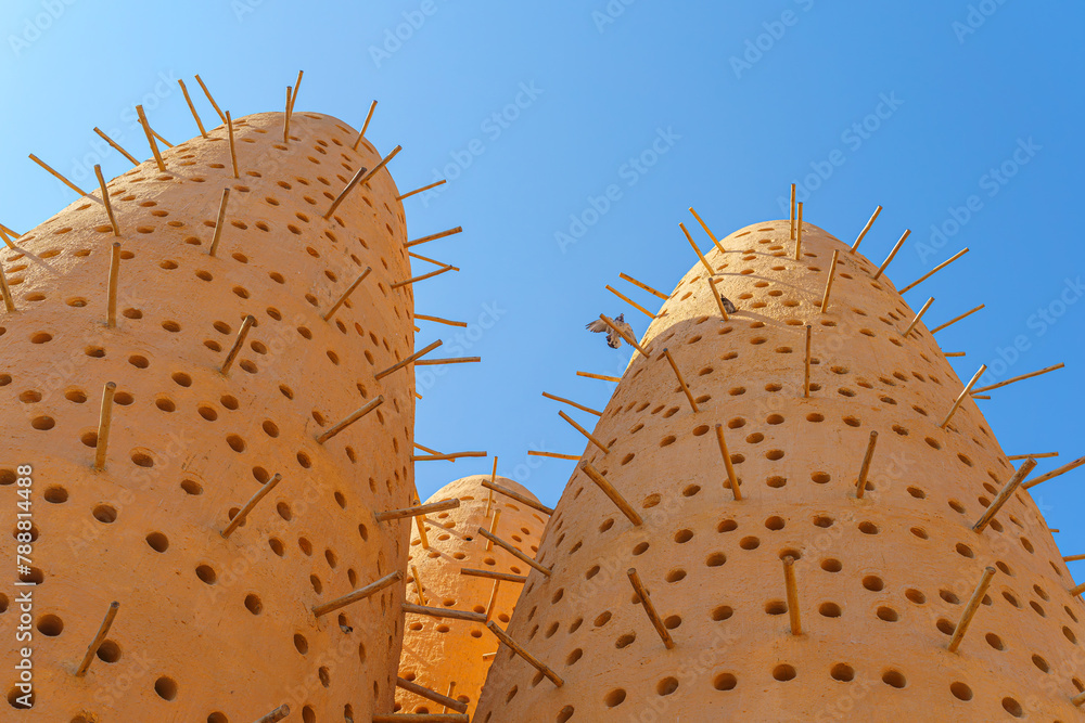 Doha, Qatar- Jan 14 2024, a view of traditional Arabian pigeon house ...