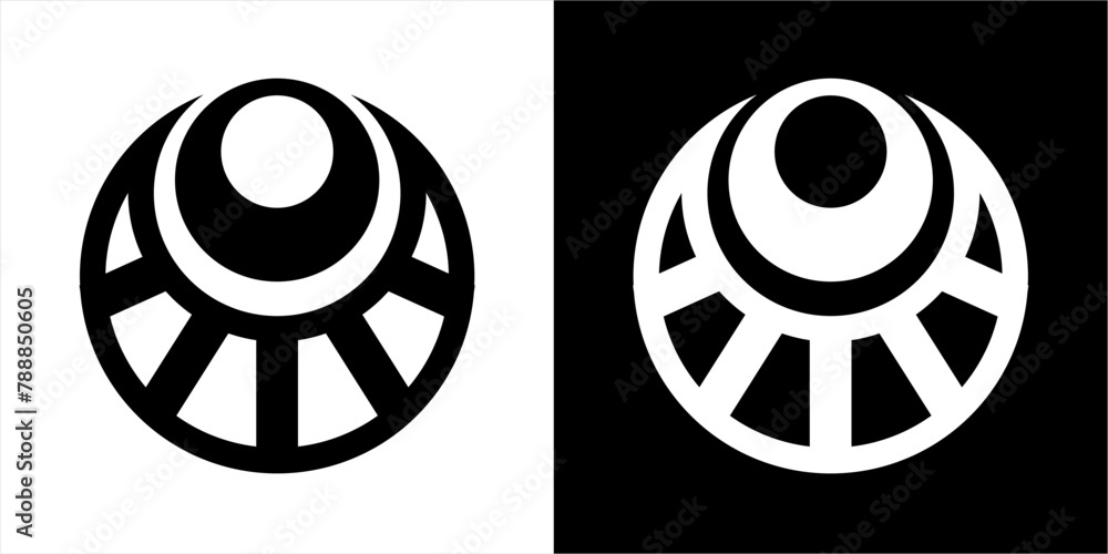 ellipse logo vector on transparent and black background, premium ...