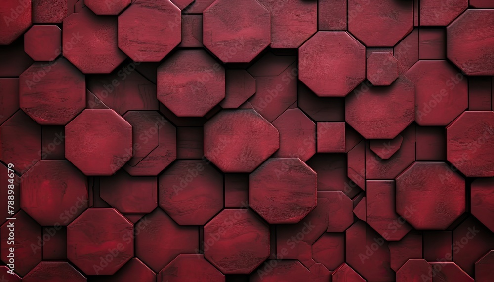 Maroon hexagon backdrop with wooden beams sets a modern stage 🎭 Perfect ...