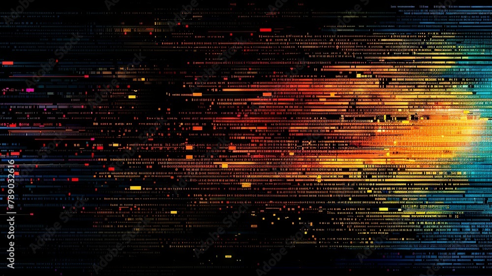 Detailed close-up of modern programming source code - Abstract digital ...