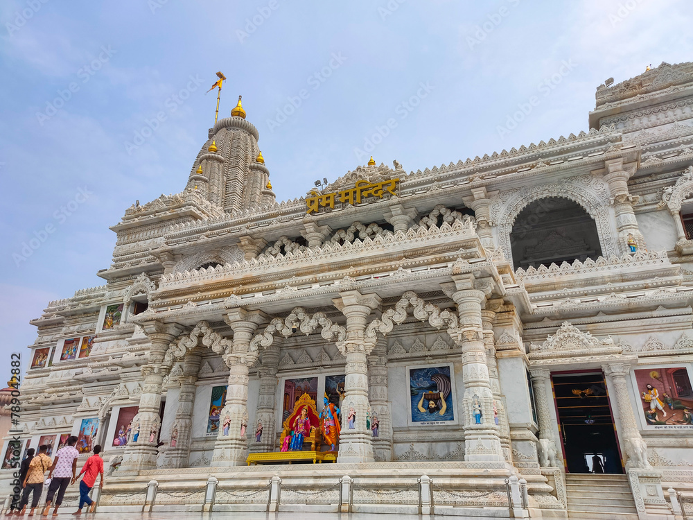 Mathura, Uttar Pradesh, India. Very famous Hindu Temple- Prem Mandir ...