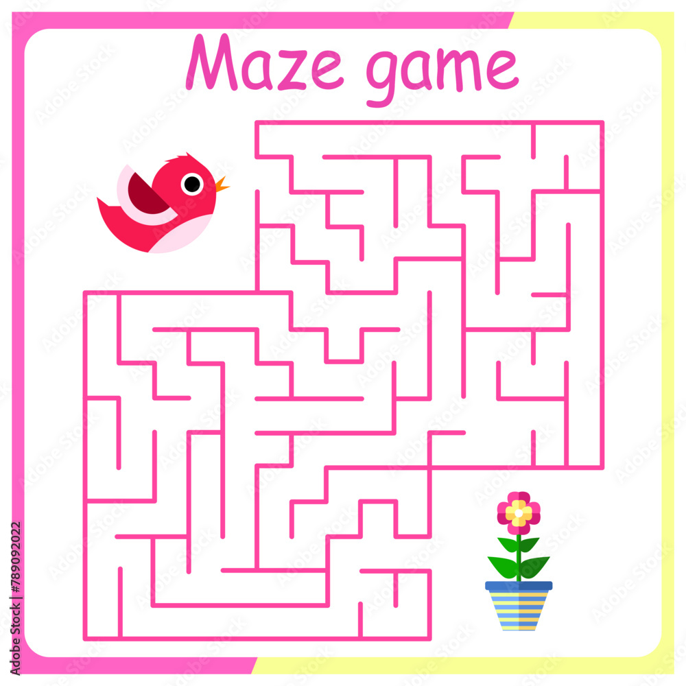 Children's logic game on passing the labyrinth. Educational game for ...