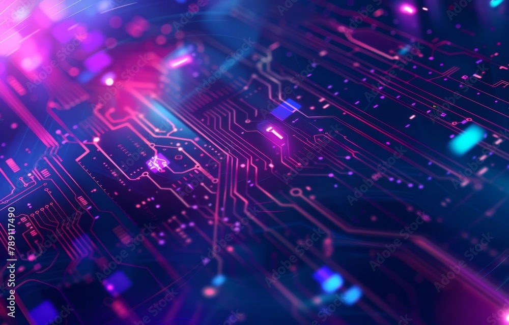 Innovative Blue and Purple Digital Technology Background for Tech ...