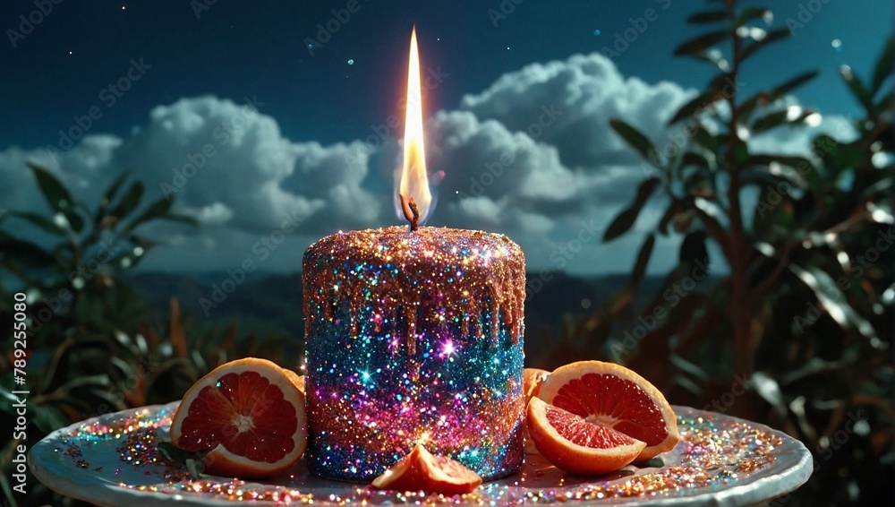 Photo Stock Create a candle cake design on 3-5 levels using the ...