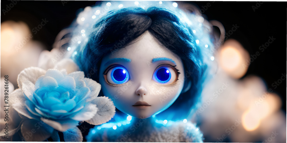 Ilustración de Stock Anime woman face 3D, characters, graphics, game ...