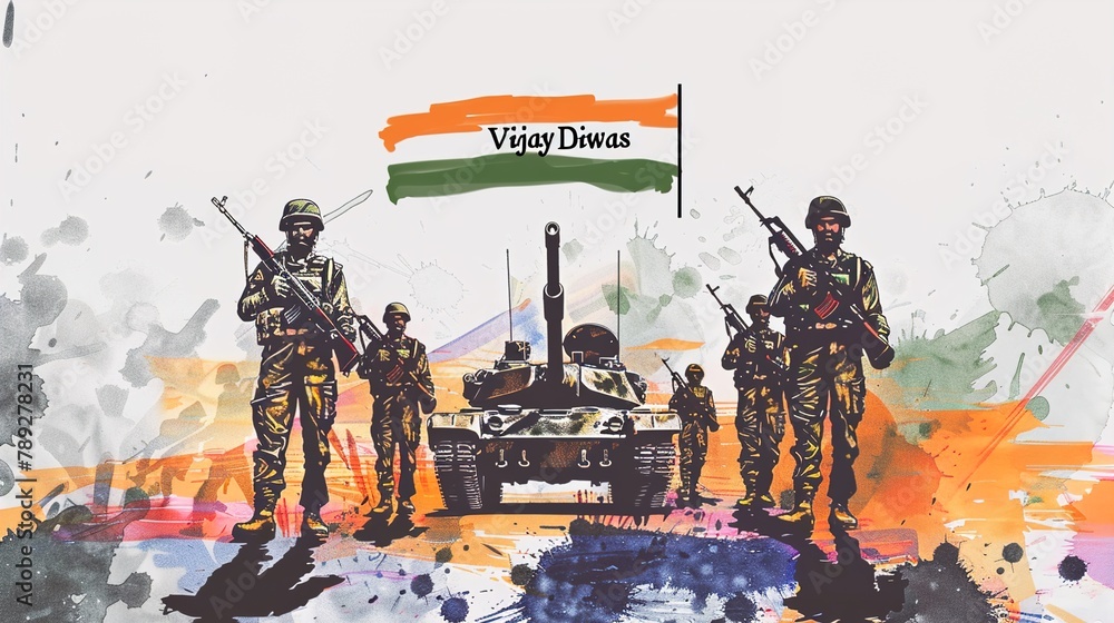 vector illustration of abstract concept for Kargil Vijay Diwas, banner or poster.26 JULY Stock ...