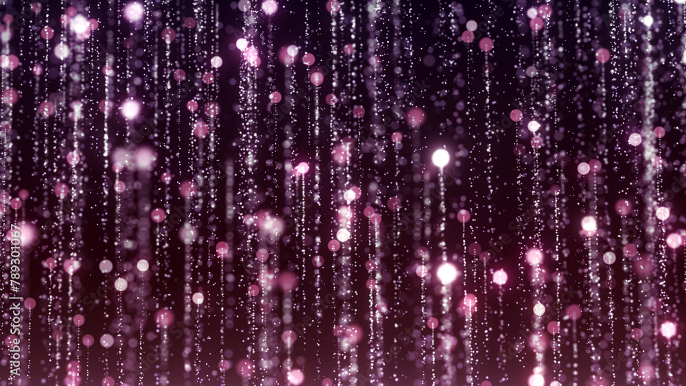 Luxury elegant light rose gold particles rising up surrounded by soft ...