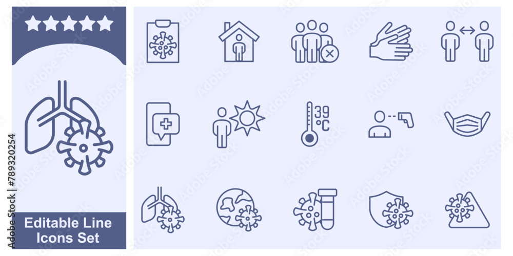 cold and flu icon set. Flu disease prevention symbol template for graphic and web design ...
