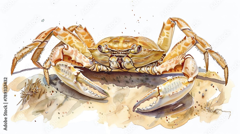 Crab clipart scuttling along the shoreline Stock Illustration | Adobe Stock