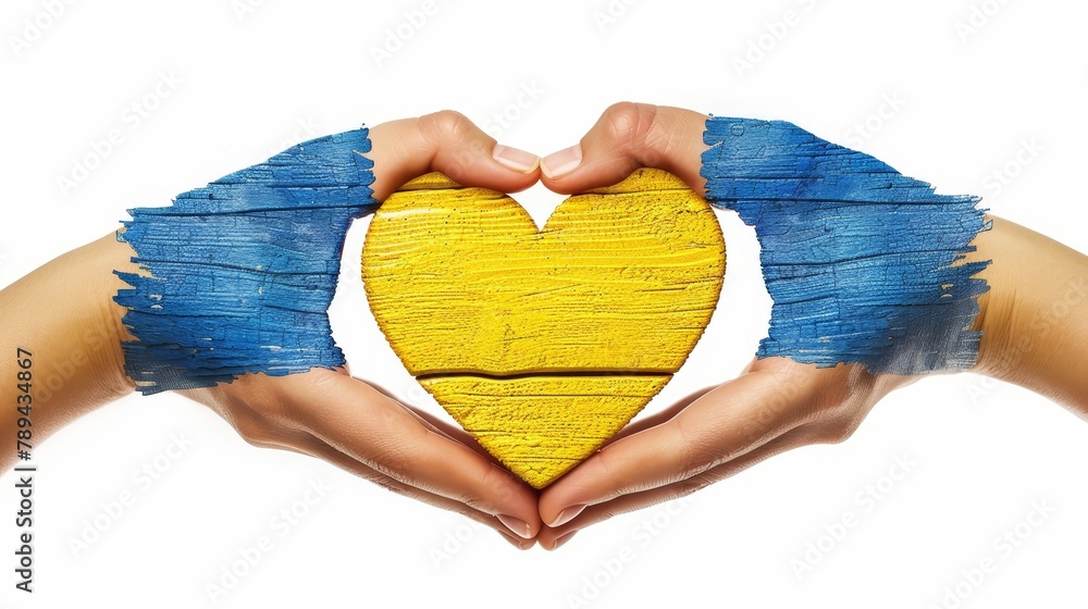 The Ukrainian heart is covered by two hands. Ending war in Ukraine ...