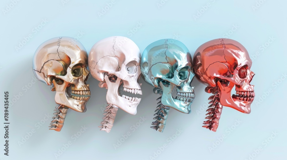 The cranium and the head bones. The individual bones with their salient ...