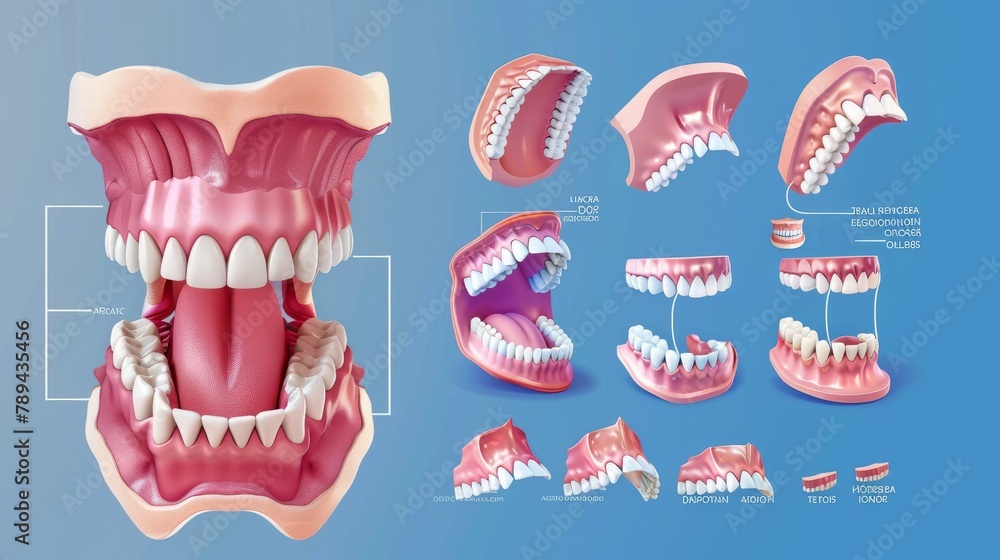 Dental diagram illustration of orthodontic human tooth anatomy modern ...
