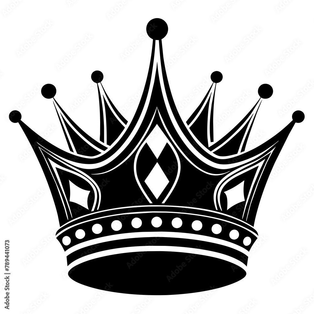 Crown Icon in trendy flat style isolated on grey background. Crown ...