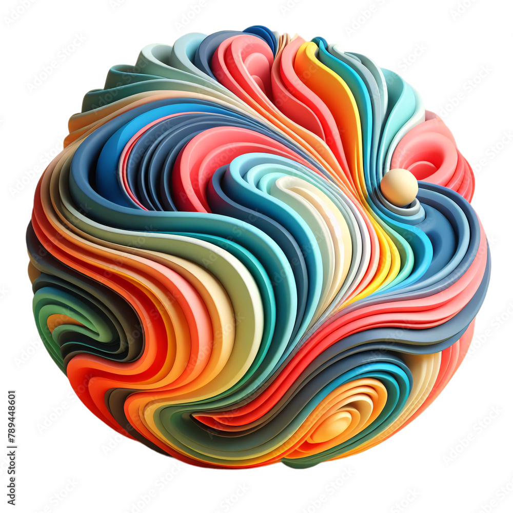 png transparent background, colorful 3d sphere with wave texture Stock ...