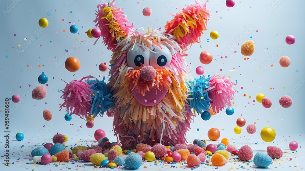 Playful pinata filled with colorful candies and treats as a fun party ...