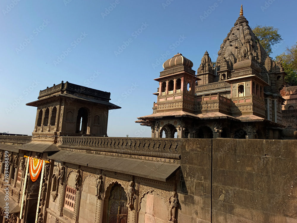 Maheshwar, Madhya Pradesh, India, 24 Feb 2024, Beautiful carvings and ...
