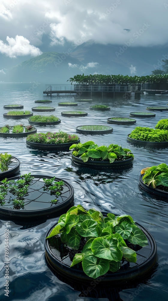 Oceanic mega-farms, floating platforms using wave energy to power ...