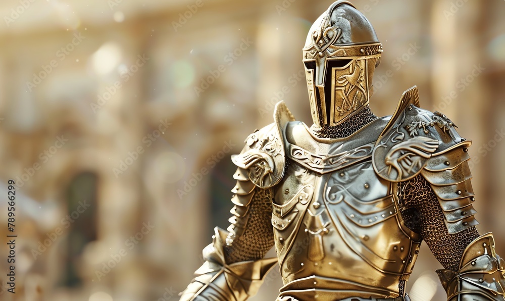 Design a clay sculpture of a fierce warrior standing proudly, adorned ...