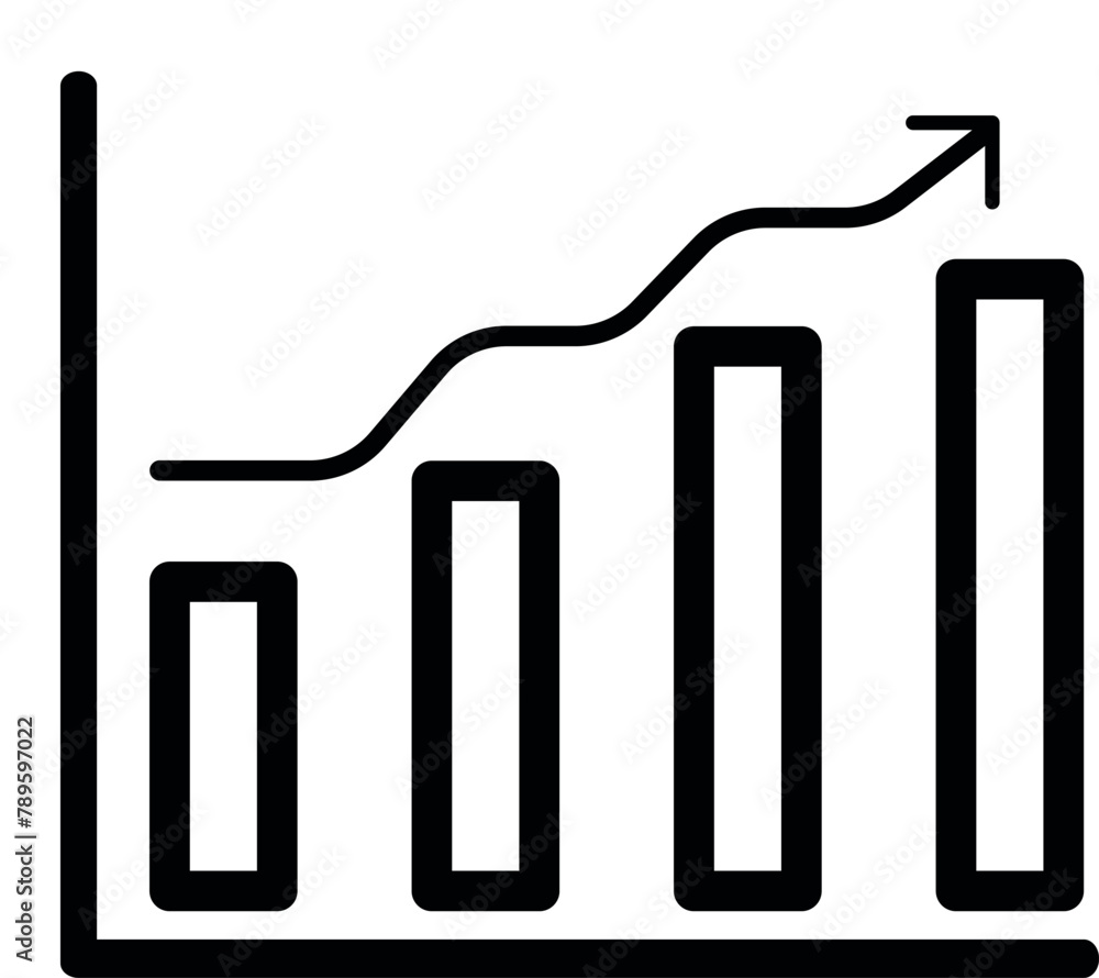 Growing Graph with arrow chart with arrow Growth Diagram and Bar Chart ...