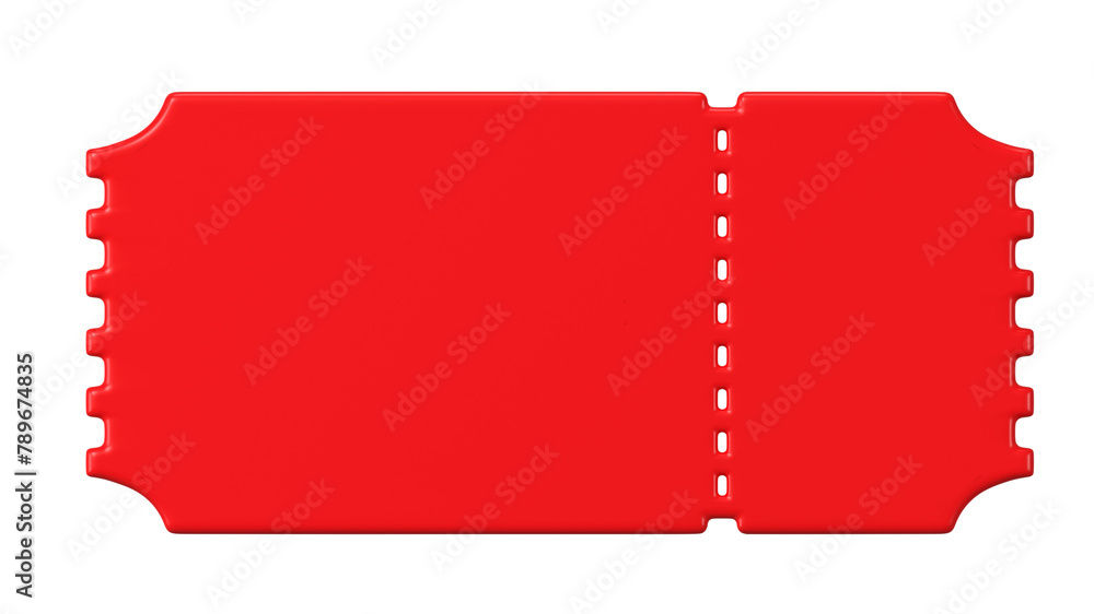 3D raffle ticket png clipart, red illustration on transparent ...