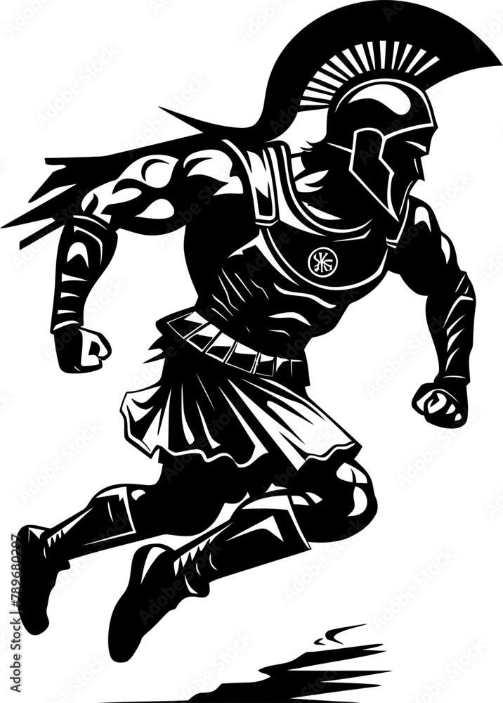 Fast paced Fighter Warrior Vector Logo Sprinting Sentinel Gladiator ...