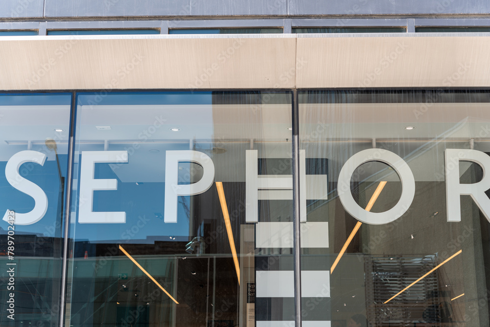 sign inside SEPHORA a cosmetics store located at 2300 Yonge Street ...
