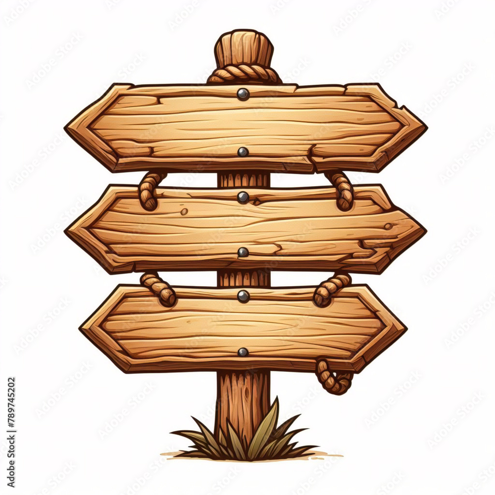 Blank empty wooden rustic signage sign board signpost post wood on ...