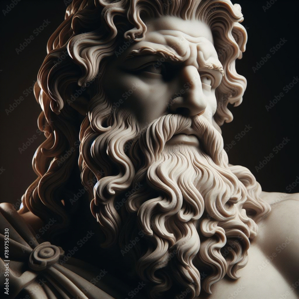 Illustration of a Renaissance marble statue of Hades. He is the king of ...