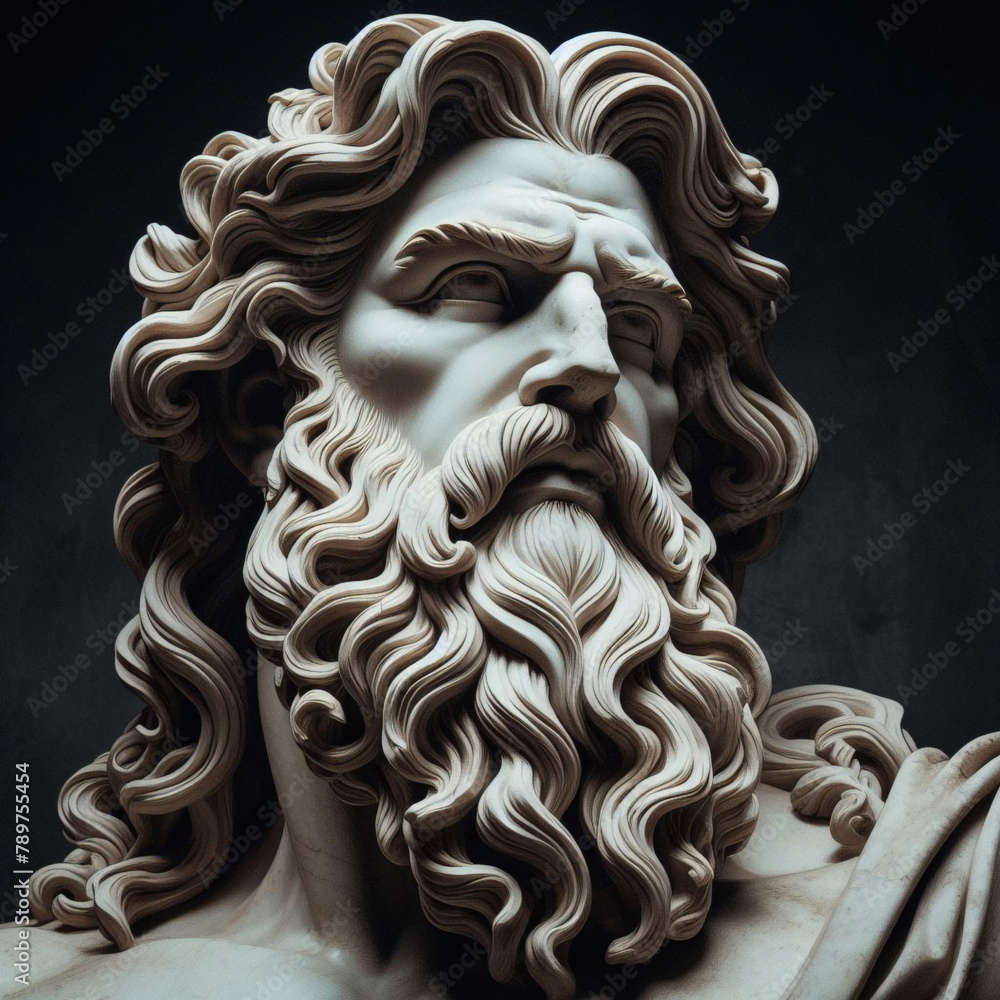 Illustration of a Renaissance marble statue of Hades. He is the king of ...