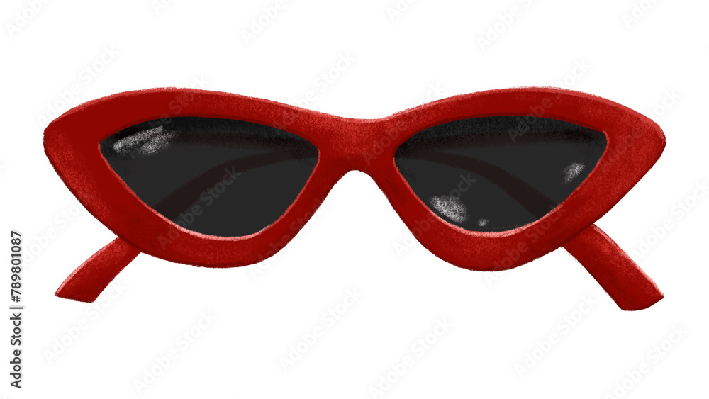 Red sunglasses png sticker, travel fashion illustration, transparent ...