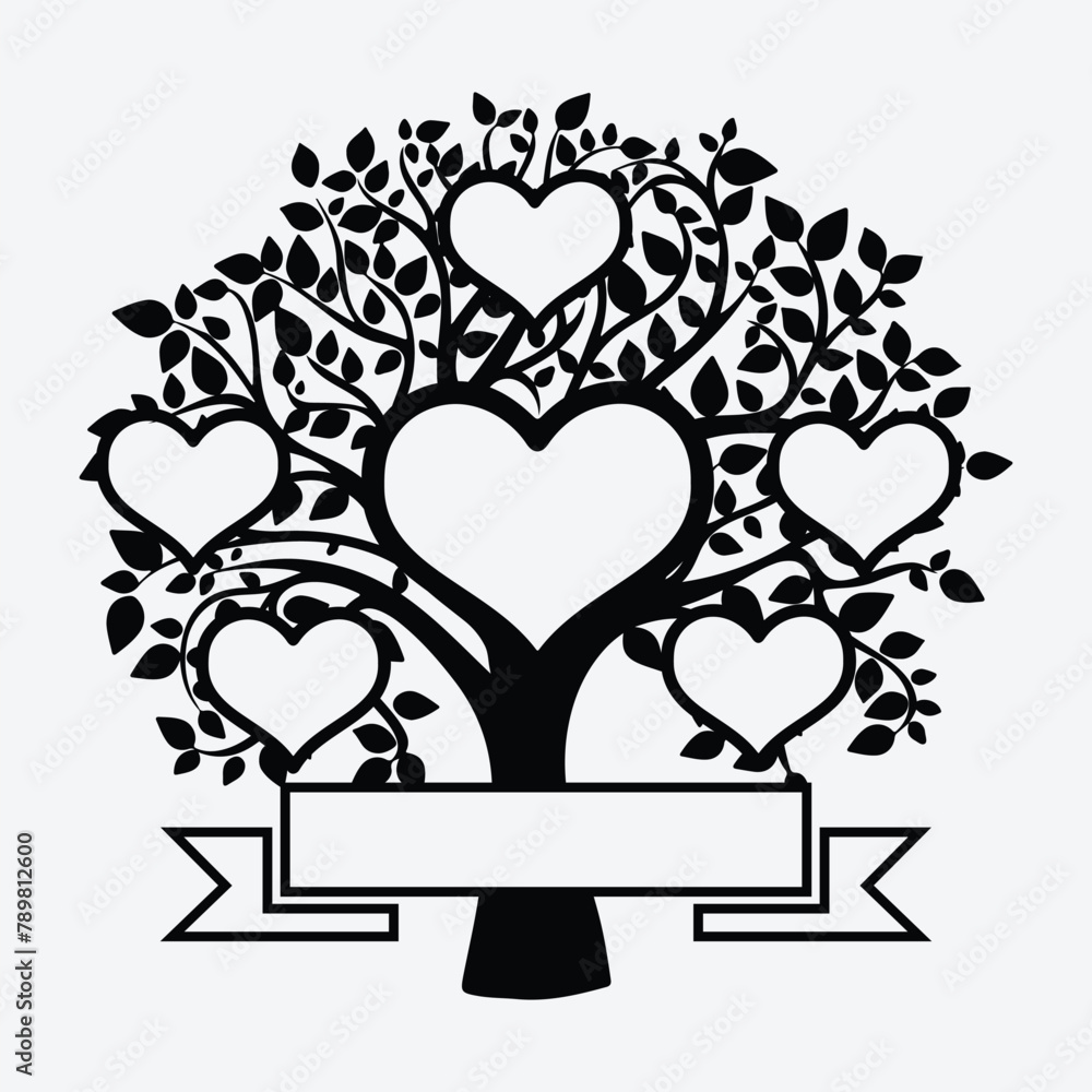 Family Tree Laser Cut Design Stock Vector | Adobe Stock