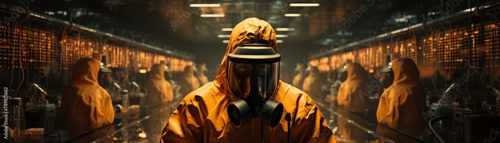 Safety training session at a nuclear facility, with workers learning ...