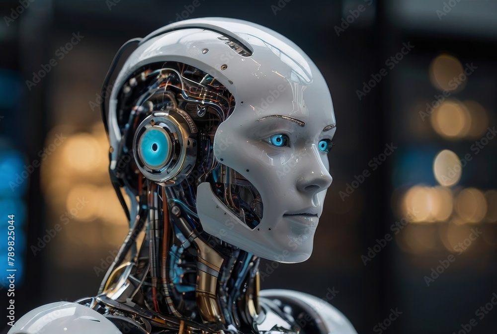 Humanoid robot as artificial intelligence, machine learning Stock Photo ...