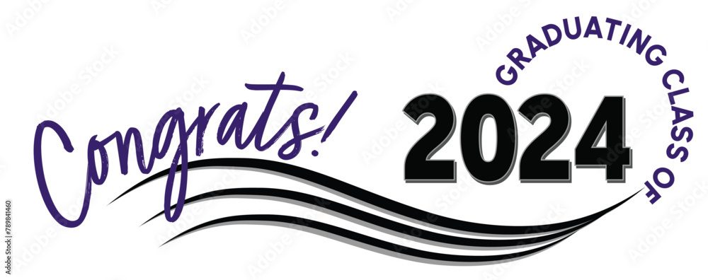 Dynamic 2024 Graduation Banner Design - Congrats! Graduating Class of ...