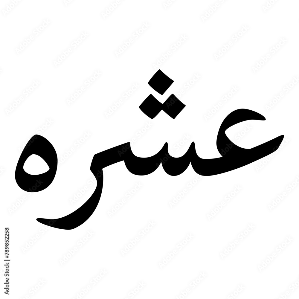 Ashira Muslim Girls Name Naskh Font Arabic Calligraphy Stock Vector ...